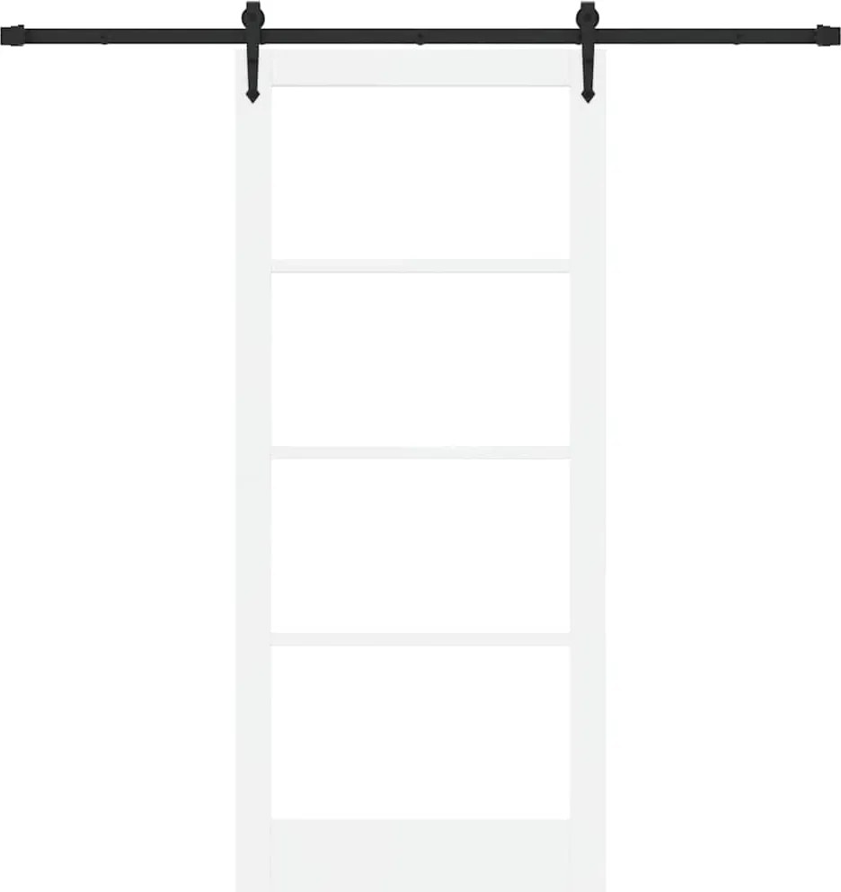 Posuvné dveře ORKDAL 93 x 211 cm Masivní borové dřevo a sklo 3332486