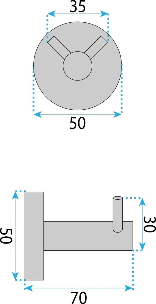 Rea Leo, koupelnový 2-háček na ručníky, zlatá lesklá, REA-88042