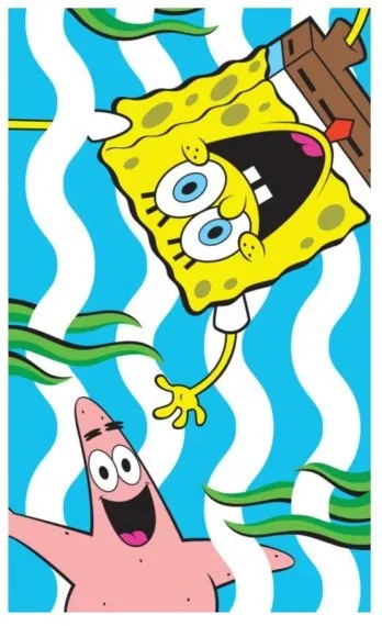 Carbotex Dětský froté ručník Sponge Bob Zábava v moři 30x50 cm