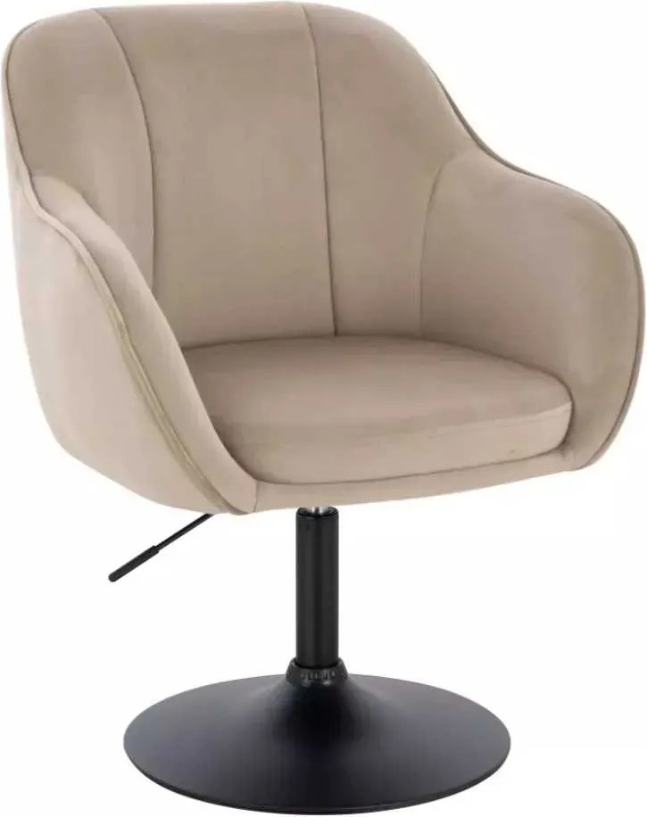 LuxuryForm DESIGN Otočná židle AVOLA VELUR na černém talíři - latte