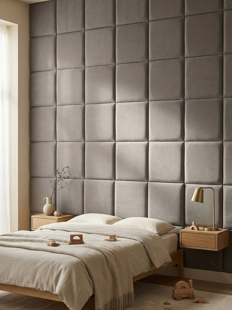 Sinsay - Čtvercové čalouněné panely 3 pack - šedá