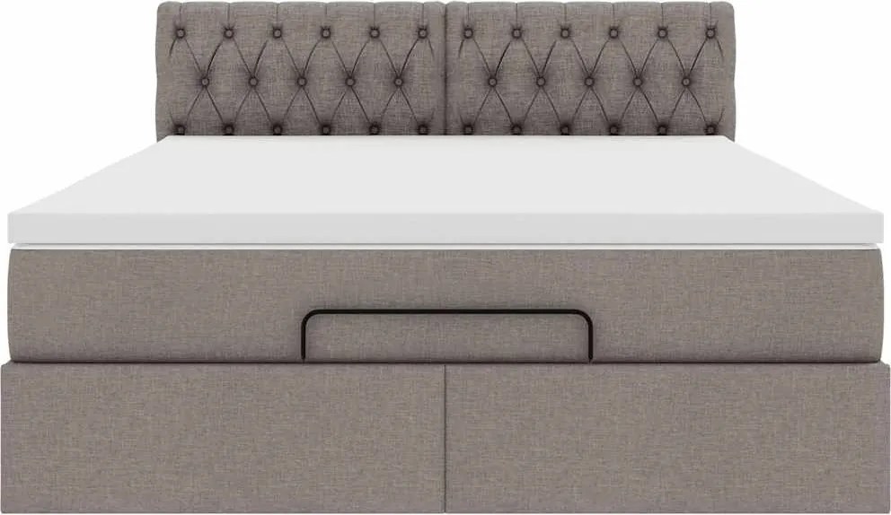 Osmanský postel s matrací taupe 140x200 cm textil 3311550