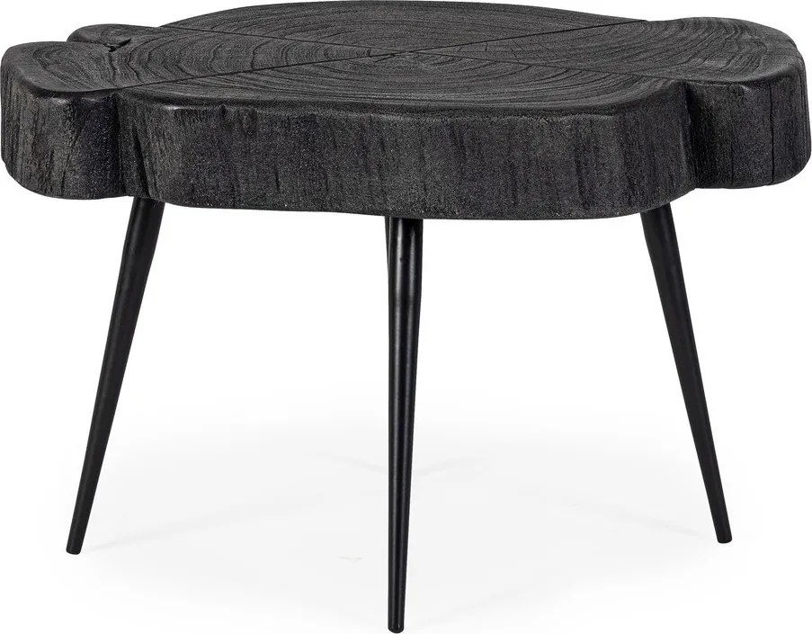 Černý konferenční stolek s deskou z akácie 35x46 cm Zakia – Bizzotto