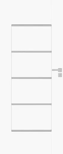 Bezfalcové Interiérové dveře Naturel AURA pravé 60 cm bílá mat AURABM60PB