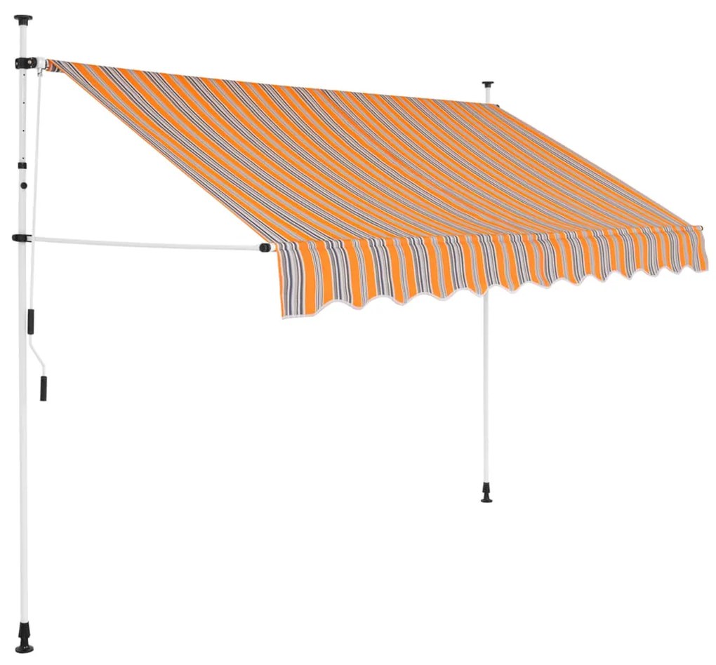 43228 vidaXL Ručně zatahovací markýza 300 cm žluto-modré pruhy