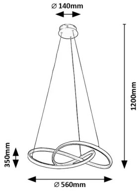 Rabalux 72215 - LED Lustr na lanku CASTIEL LED/36W/230V 3000K zlatá
