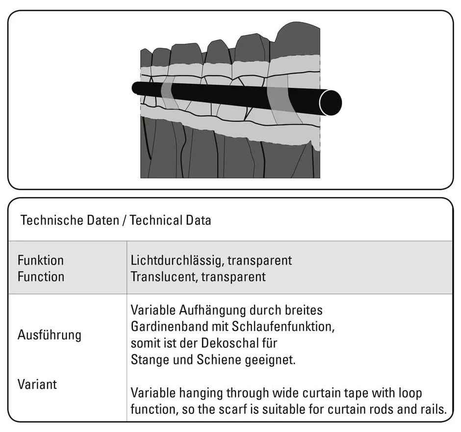 Bílá záclona 140x245 cm Diamant Scherli – Sehlbach