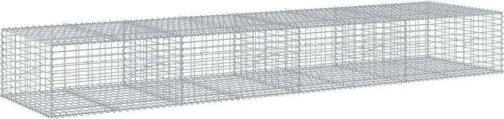 Gabionový koš s víkem 400 x 100 x 50 cm pozinkované železo 3295181