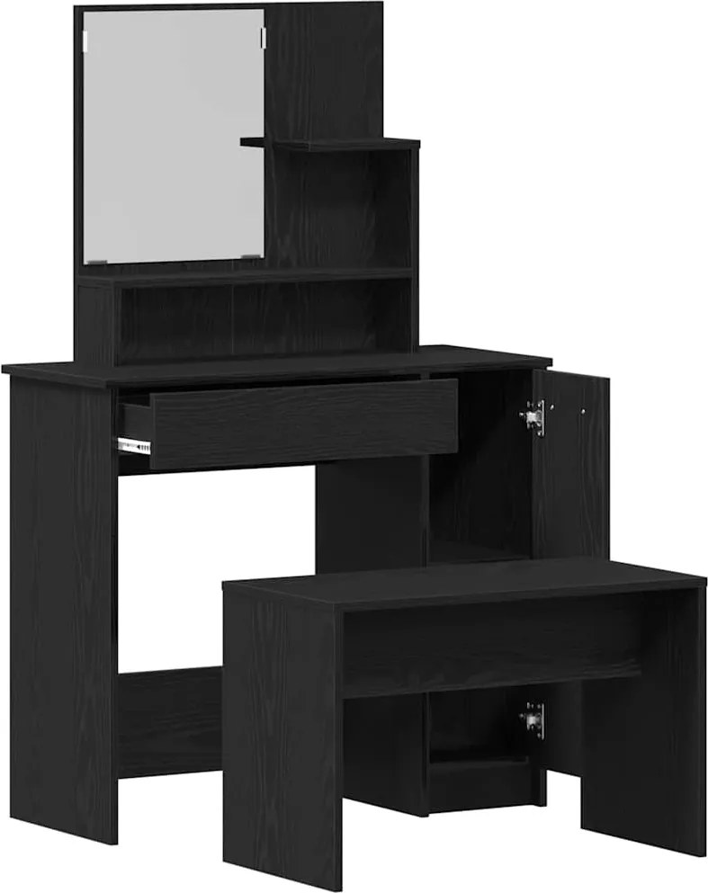Sada toaletního stolu 2 ks Černý dub 86,5 x 35 x 136 cm 3333076