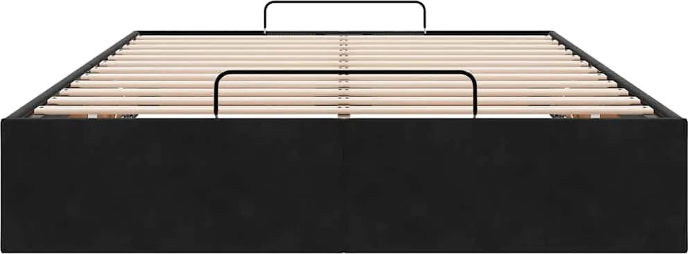 Osmanský rám postele bez matrace černý 120x200 cm samet 3310957