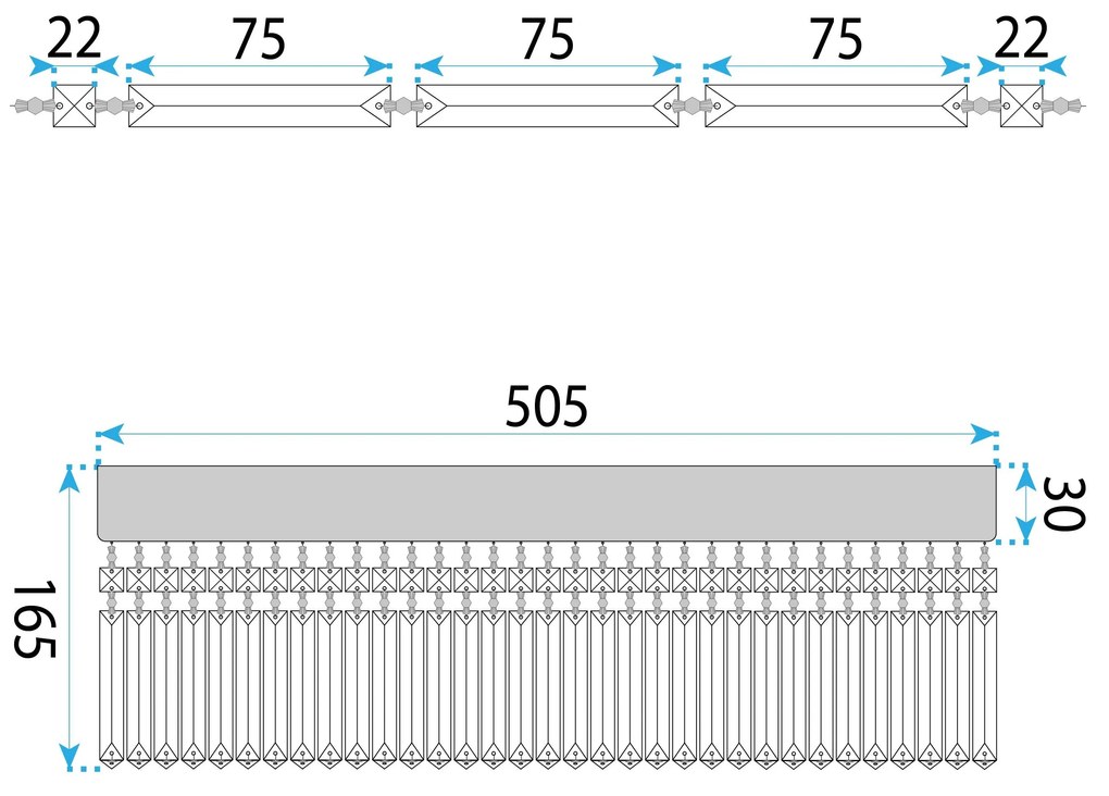 Toolight Stropní LED osvětlení Modern D52 APP1728-6C 50 cm zlaté