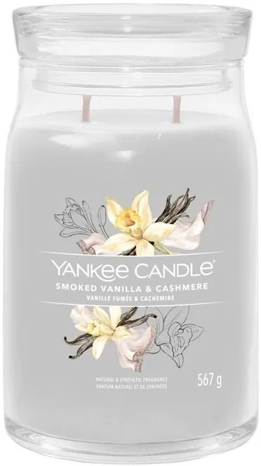Svíčka yankee candle signature sklo 2 knoty smoked vanilla & cashmere 567 g