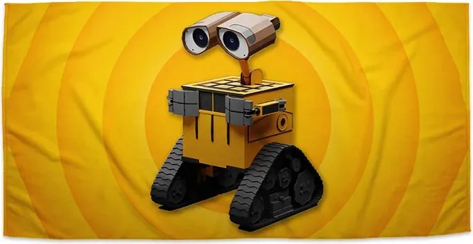 Sablio Ručník Wall-E robot Žlutý - 70x140 cm