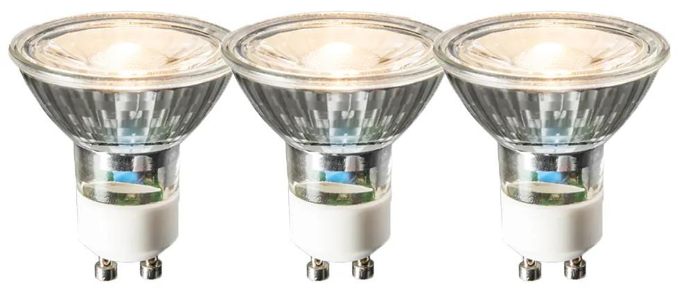 Sada 3 LED žárovek GU10 6W, 450 lumenů, 2700K stmívatelných