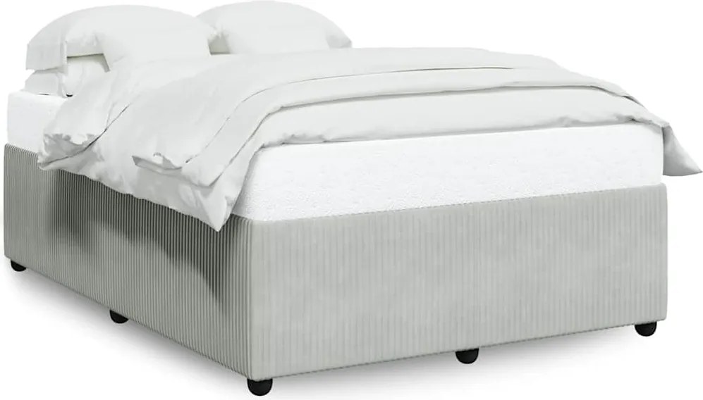 Rám postele bez matrace světle šedý 140 x 190 cm samet 3285006