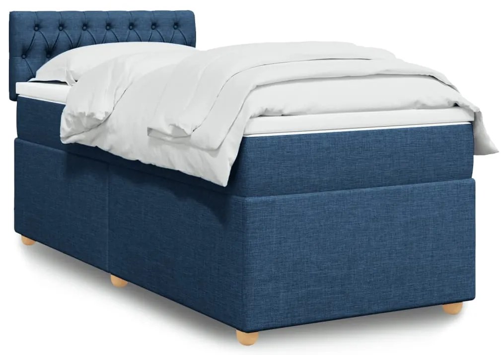 Box spring postel s matrací modrá 80x200 cm textil 3286520