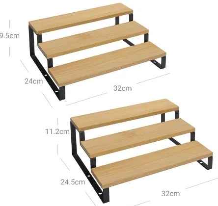 Sada 2x stojan na kořenky MARGE černá/hnědá
