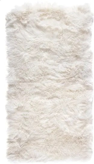 Bílý koberec z ovčí kožešiny Royal Dream Zealand, 140 x 70 cm