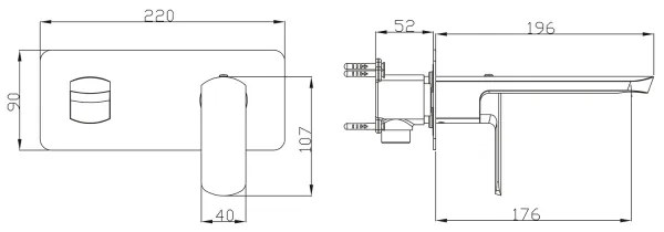 Sapho - Umyvadlová baterie pro podomítk instalaci MIXONA 9x19,6 cm lesklý chrom