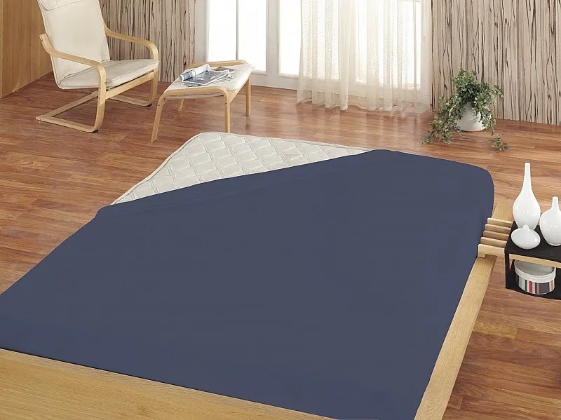 Matějovský napínací prostěradlo froté Tmavě modré na matraci: 160 x 200 cm