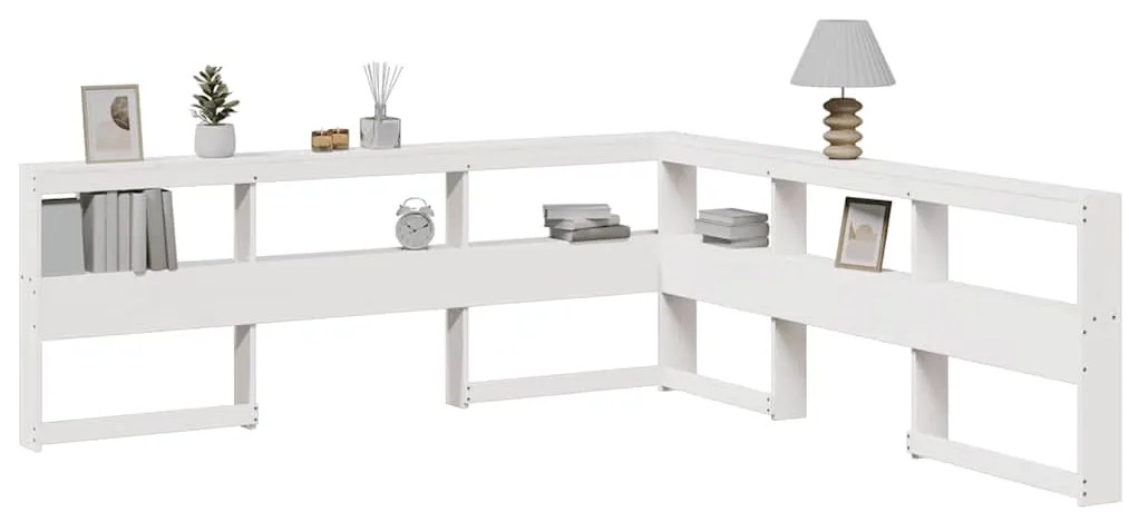 Regálová knihovna ve tvaru L 80 cm masivní borové dřevo