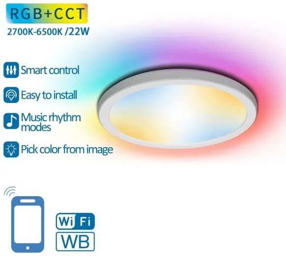 Aigostar - LED RGBW Stmívatelné stropní svítidlo LED/22W/230V 2700-6500K Wi-Fi