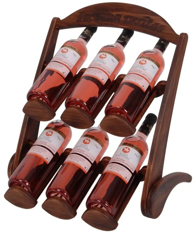 Stojan na víno 618 - Dřevěný stojan na 6 lahví vína