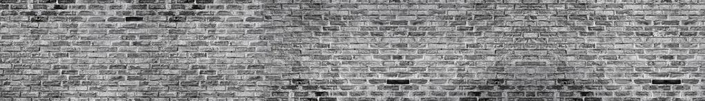 DIMEX | Fototapeta do kuchyně Šedá cihlová zeď KI-420-300 | 420 x 60 cm | šedá, černá