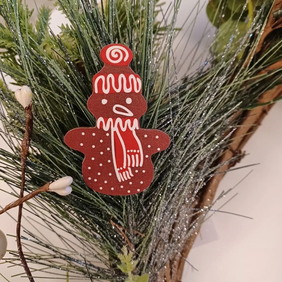 Sada dřevěných ozdob 7,5 cm, 3 druhy, balení 9 ks