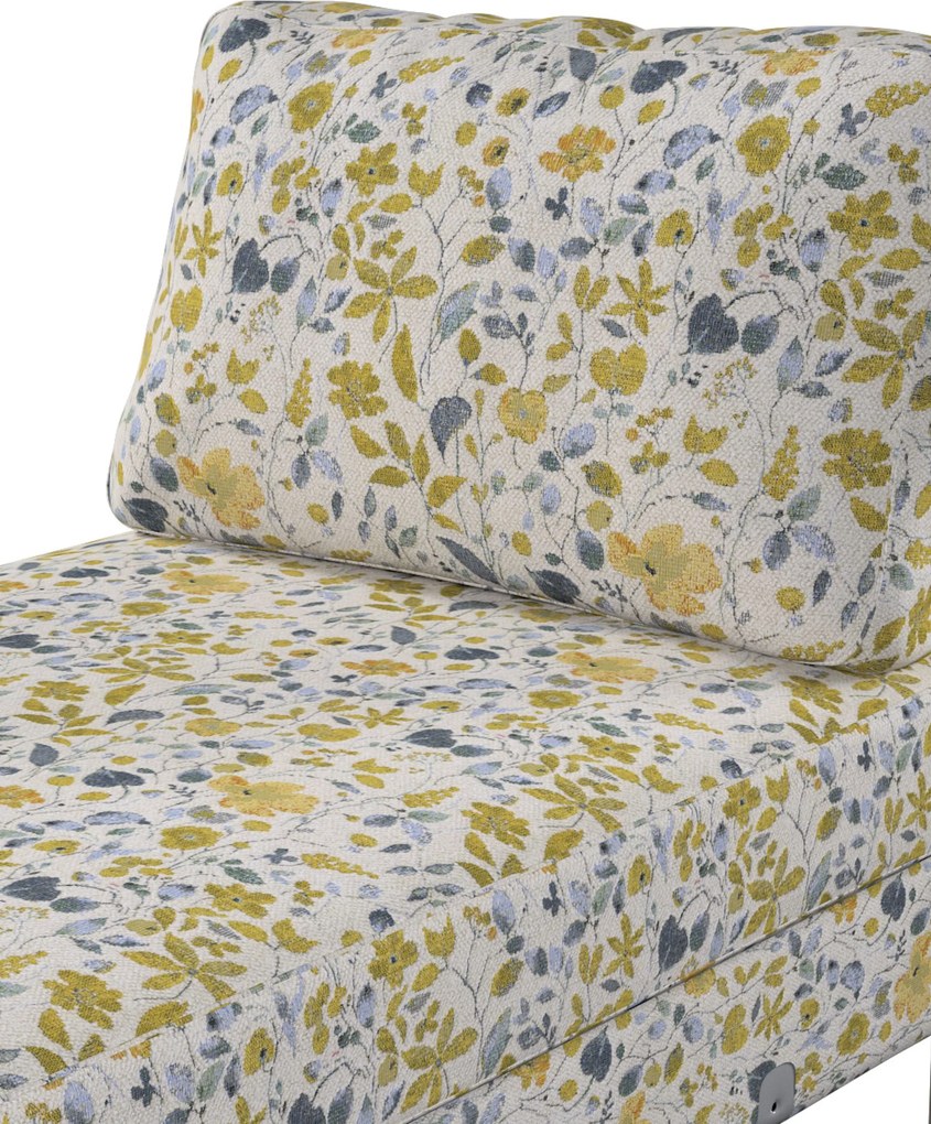 Potah na přídavný šezlong IKEA Karlstad, krátký barva žlutá látka pletený vzor, vzorované