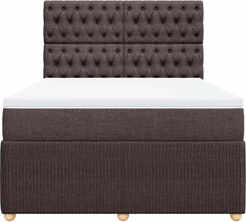Box spring postel s matrací tmavě hnědá 140x190 cm textil 3292061