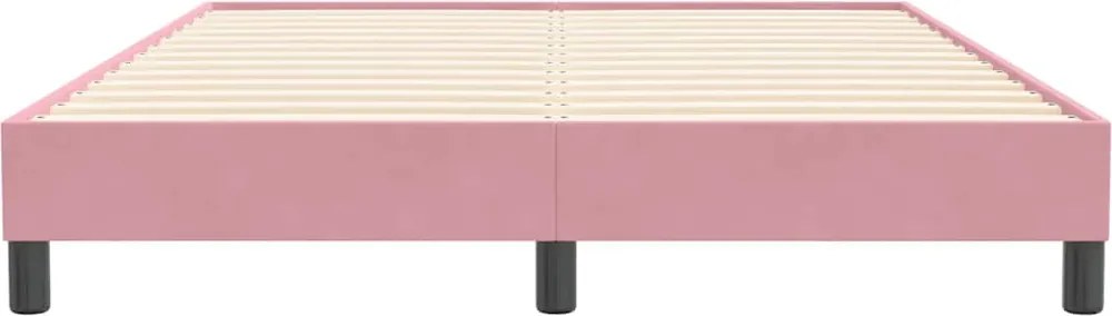 Postel Box Spring bez matrace růžová 140x210 cm samet 3315830