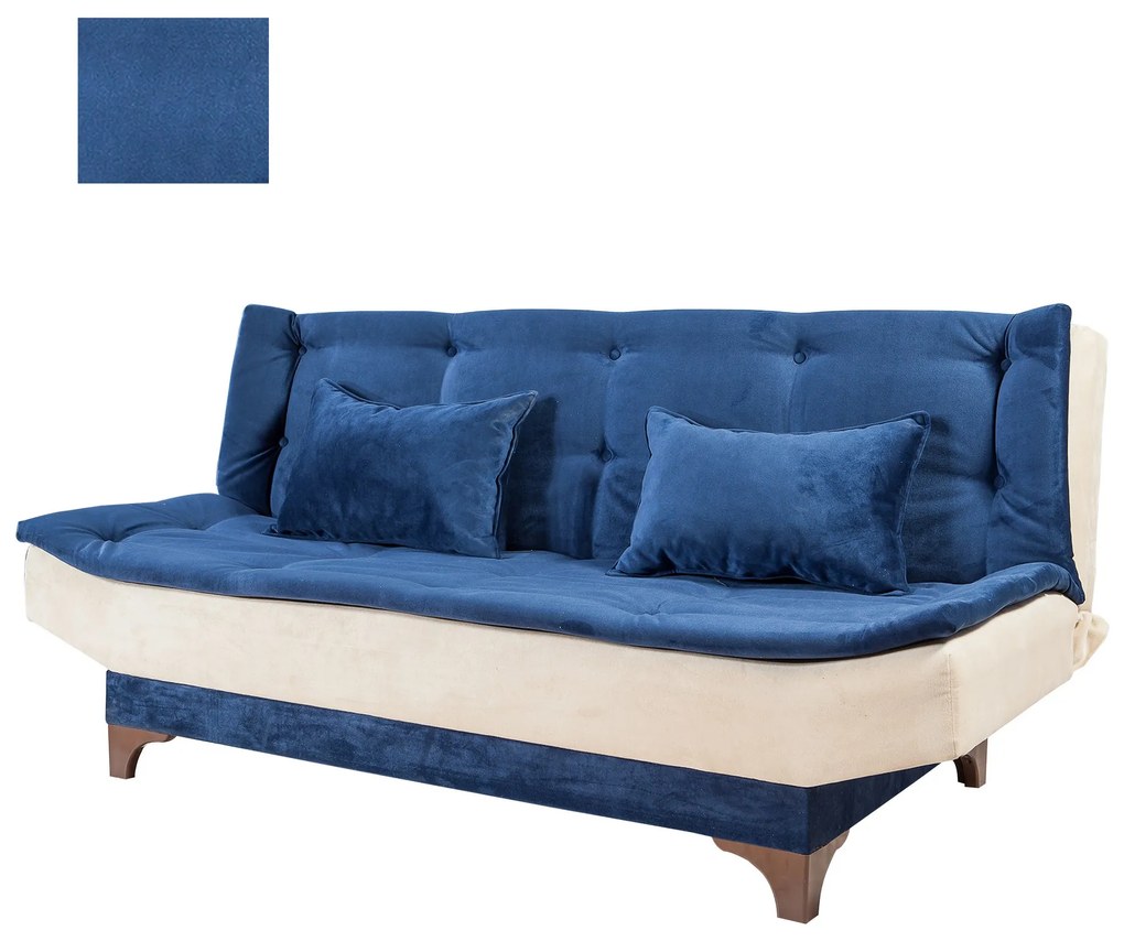 Atelier del Sofa 3-místná pohovka Kelebek - Blue, Cream, Modrá, Krémová