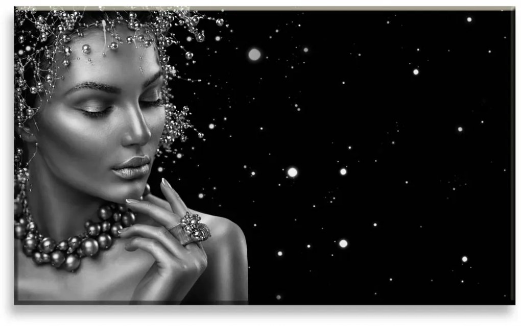 Malvis ® Obraz žena stříbrné odstíny Velikost: čtyřdílný čtverec - 80x80 cm