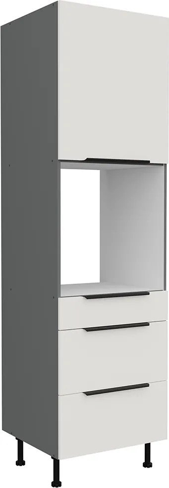 ARIA aw | vysoká skříňka 60 DPS-215 3S1F na vestavnou troubu | PREMIUM BOX | 60 cm | ANTI FINGERPRINT povrch | antracit/bílá