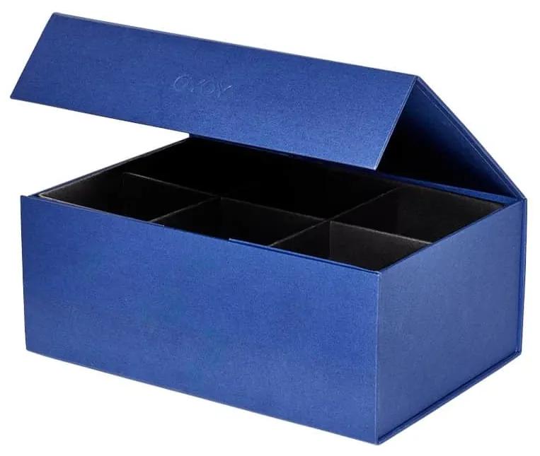 OYOY Úložný box / šperkovnice Hako Optic Blue, modrá barva