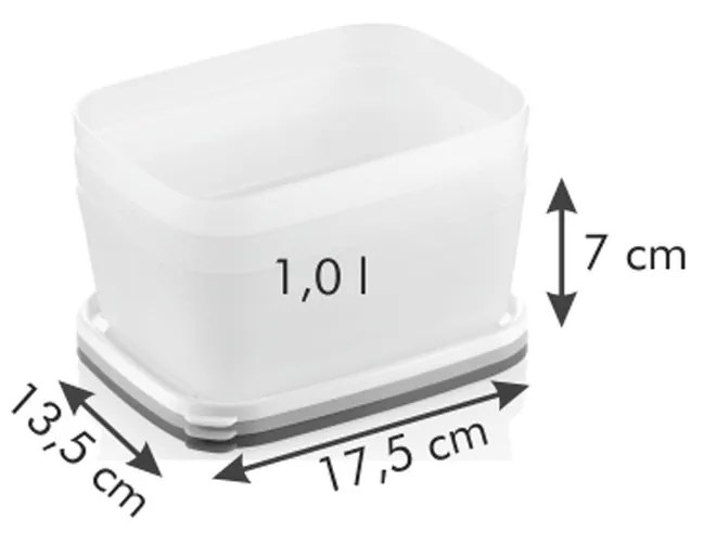 TESCOMA Zdravé dózy do mrazničky PURITY 1,0 l, 3 ks