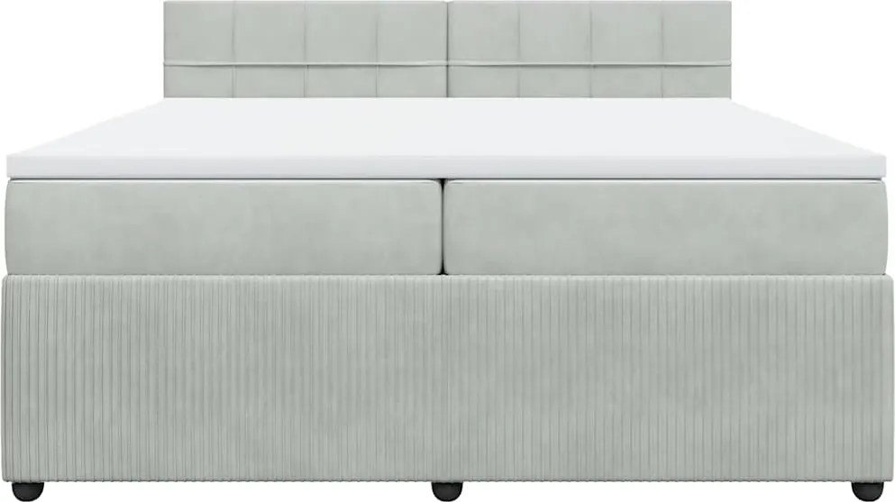 Box spring postel s matrací světle šedá 200x200 cm samet 3290130