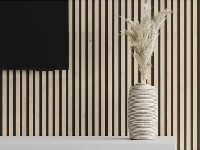 Mexen Lam-B, stěnové lamely 275 × 31,5 cm, HDF deska 4 mm, dub perlový, S100-275317-2812-058