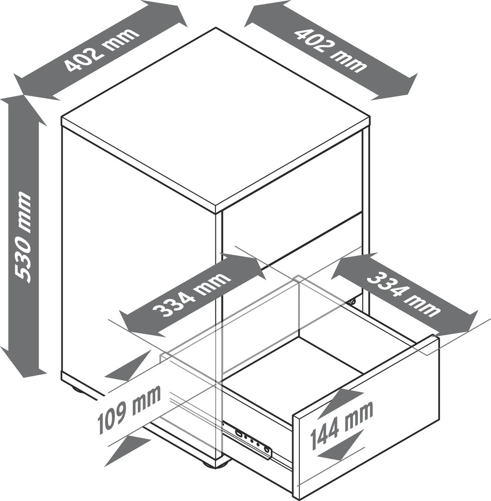 Tchibo - Noční stolek boxspring - barva: bílá
