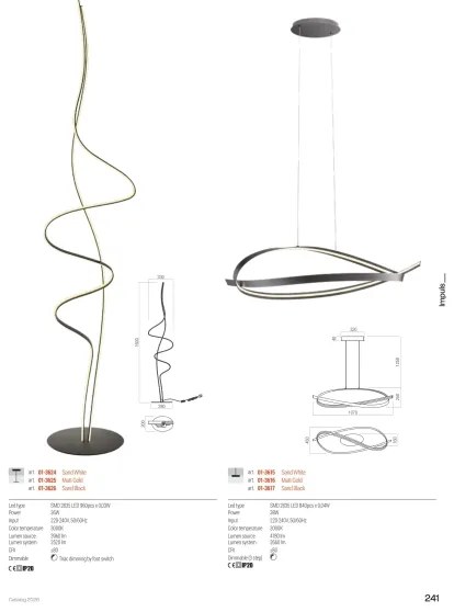 Redo 01-3617 - LED Stmívatelný lustr na lanku IMPULS LED/38W/230V černá