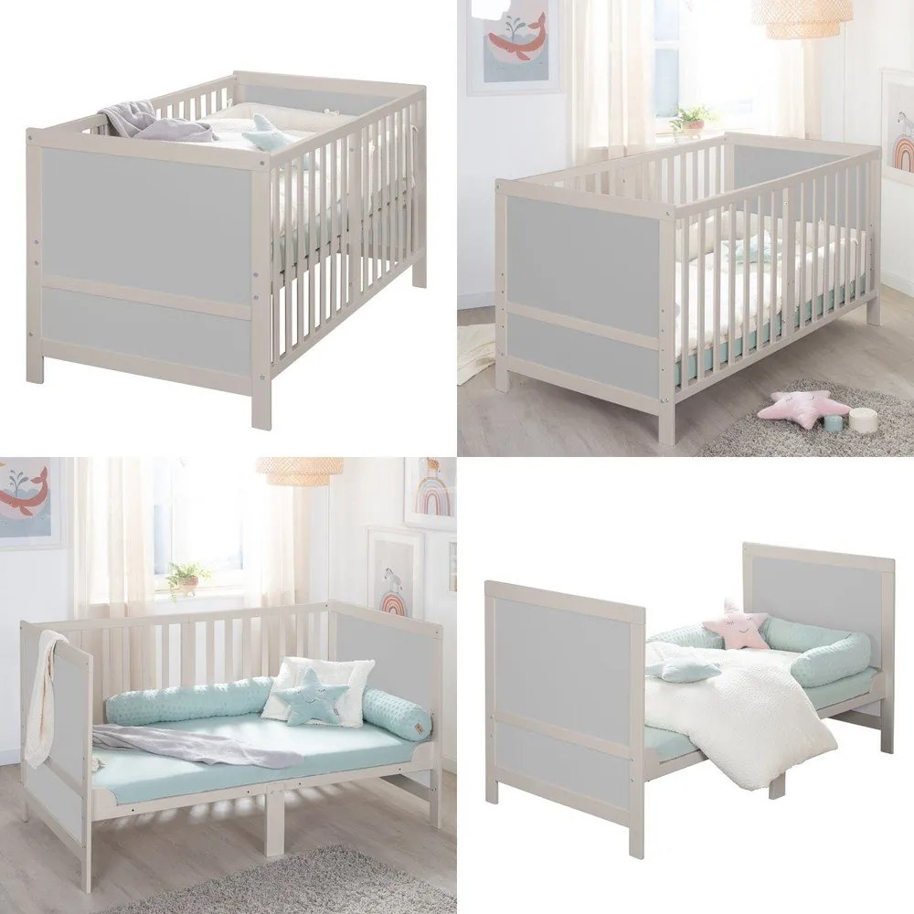 Šedá postýlka s nastavitelnou výškou 70x140 cm Easy Sleep – Roba