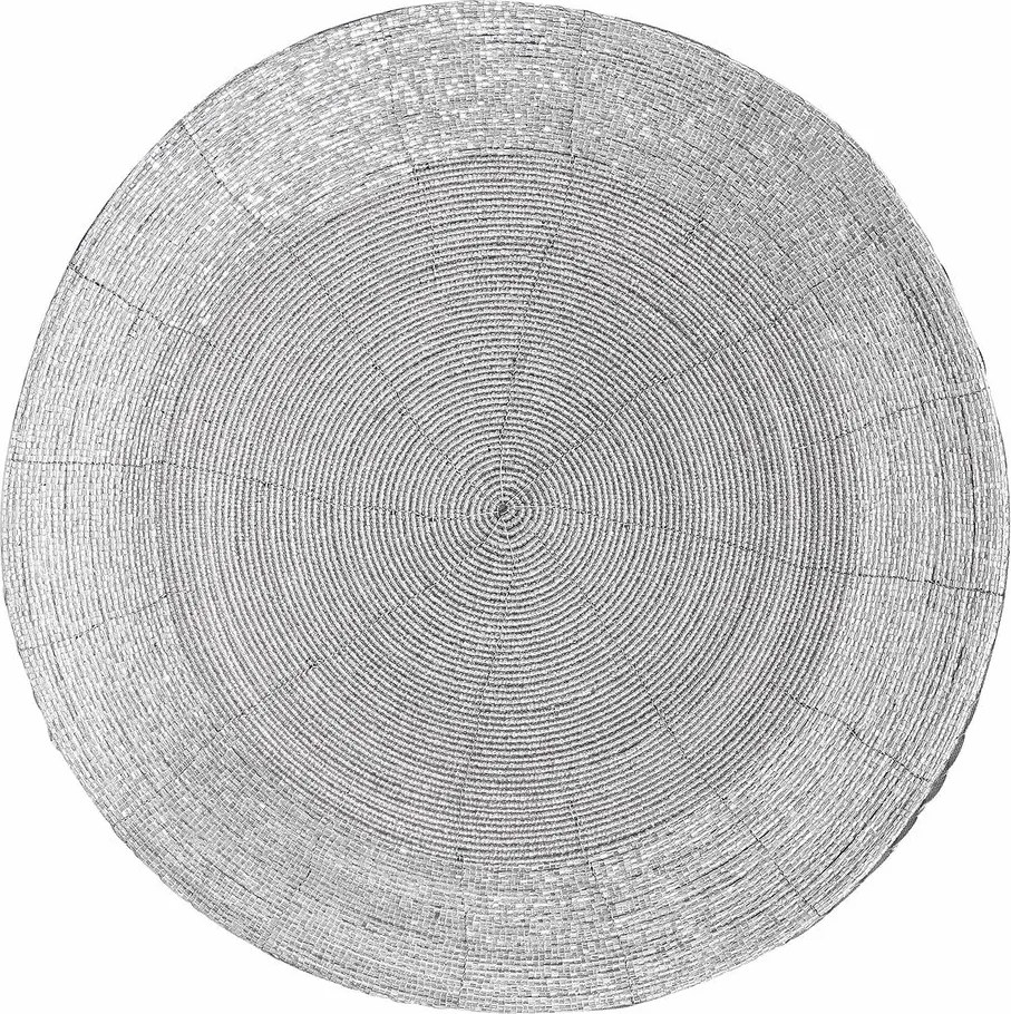 SHINE ON Prostírání s perlami 35 cm - stříbrná