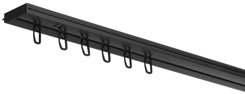 Dekodum Stropní kolejnice z PVC jednořadá černá Délka: 340 cm, Typ přichycení: háčky