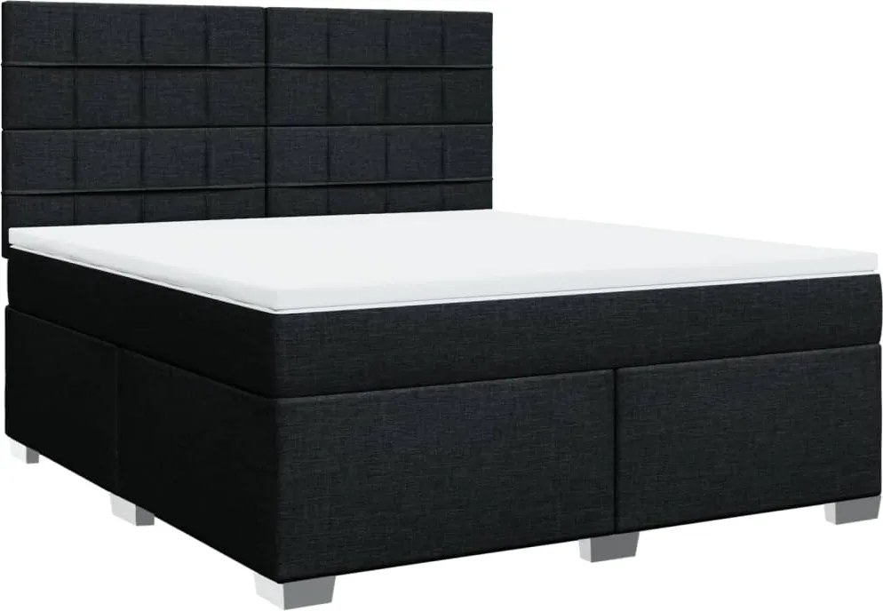 Box spring postel s matrací černá 180x200 cm textil 3292869
