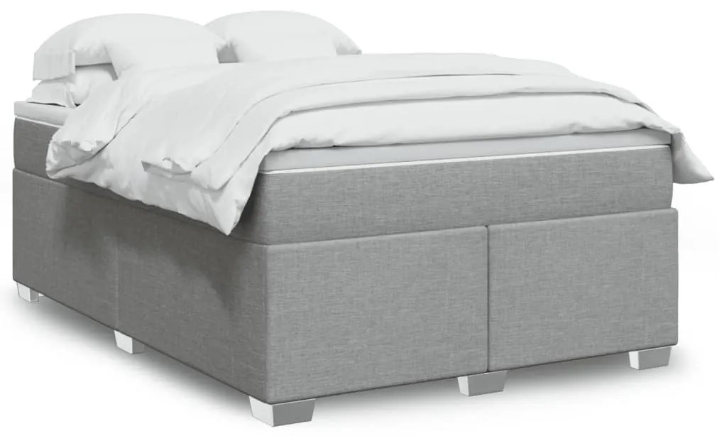 Box spring postel s matrací světle šedá 140 x 190 cm textil 3285130