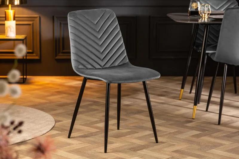 Moderní sametová židle šedá - Fomet