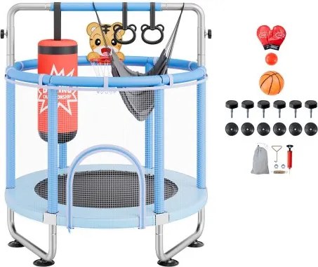 139,7 cm trampolína pro děti Mini trampolína pro batolata se sítí pro vnitřní