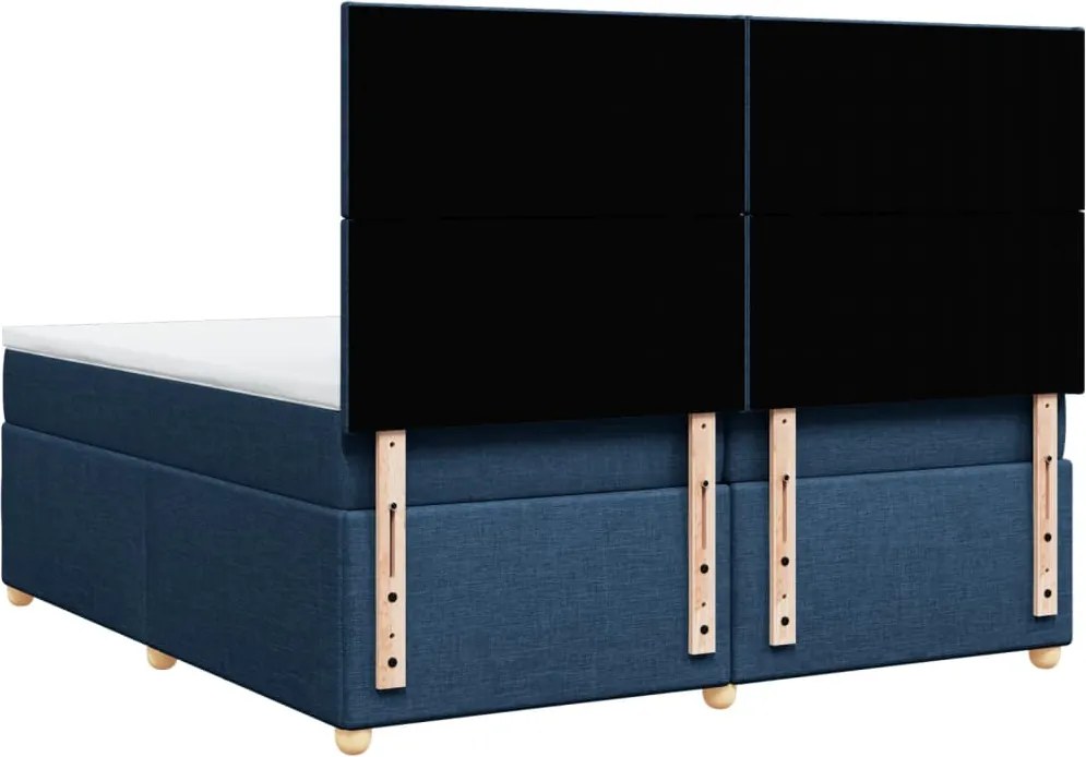 Box spring postel s matrací modrá 200x200 cm textil 3291386