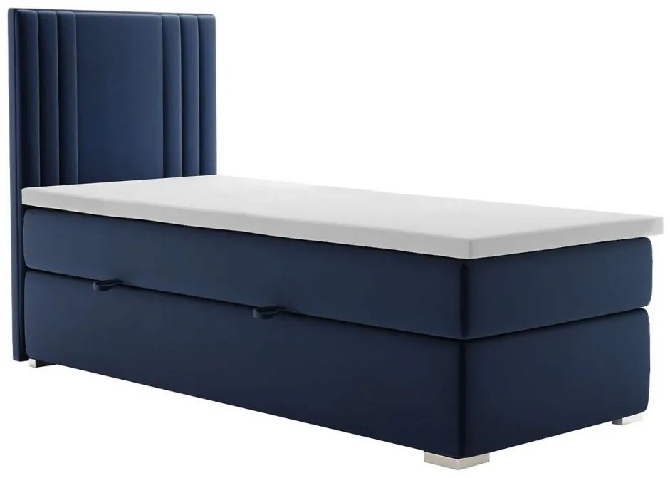 Luxusní jednolůžková postel TESA Modrá 90x200 cm Levá
